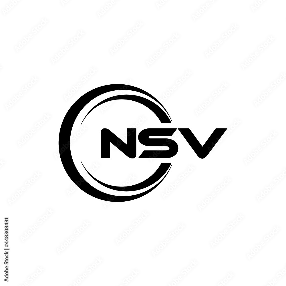 NSV letter logo design with white background in illustrator, vector ...