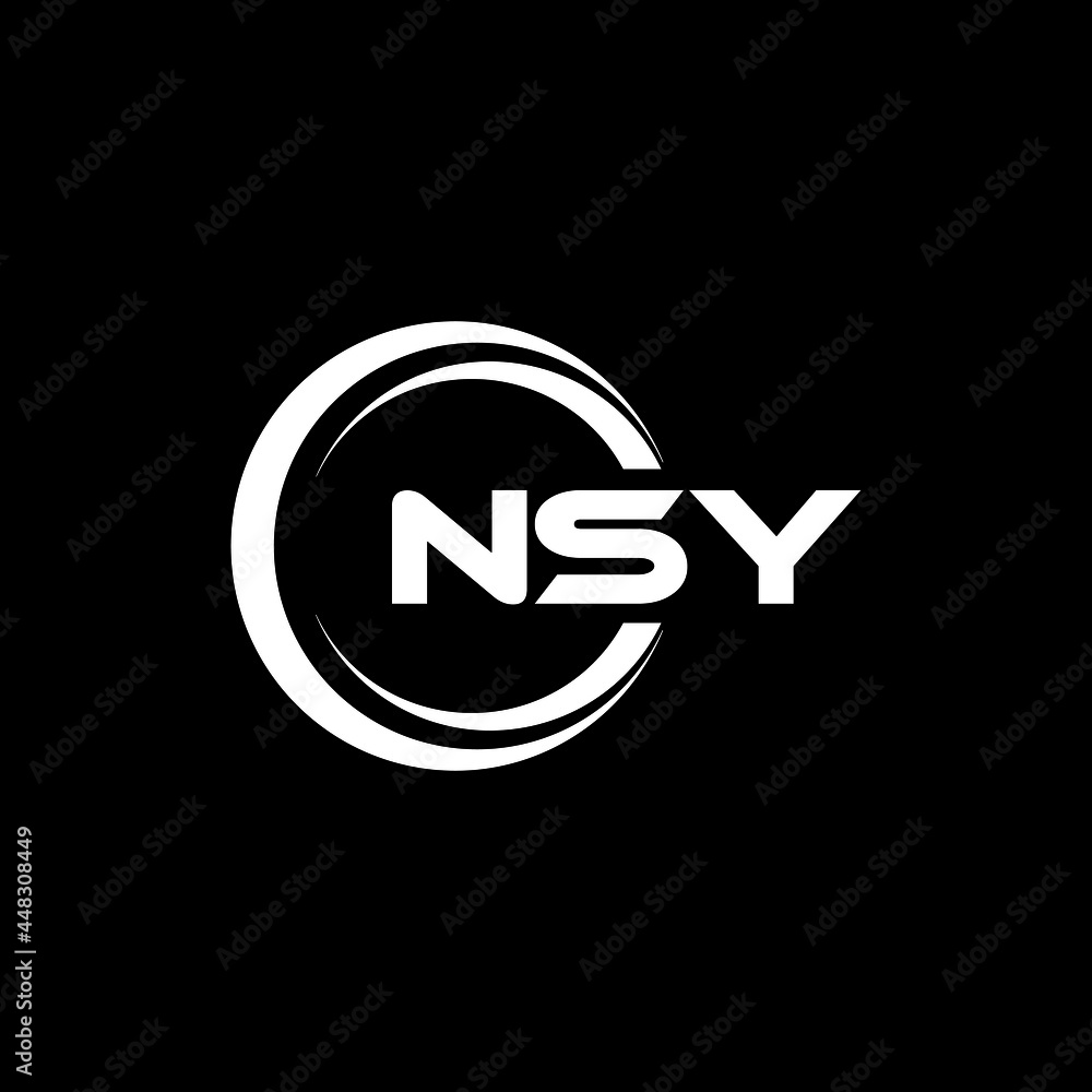 Vecteur Stock NSY letter logo design with black background in ...