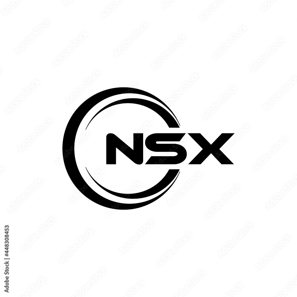 NSX letter logo design with white background in illustrator, vector ...