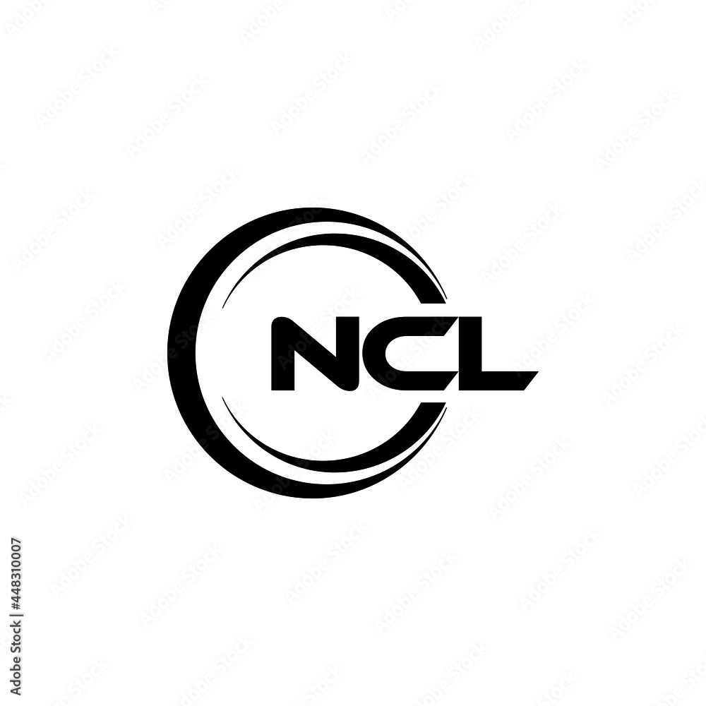 NCL letter logo design with white background in illustrator, vector ...