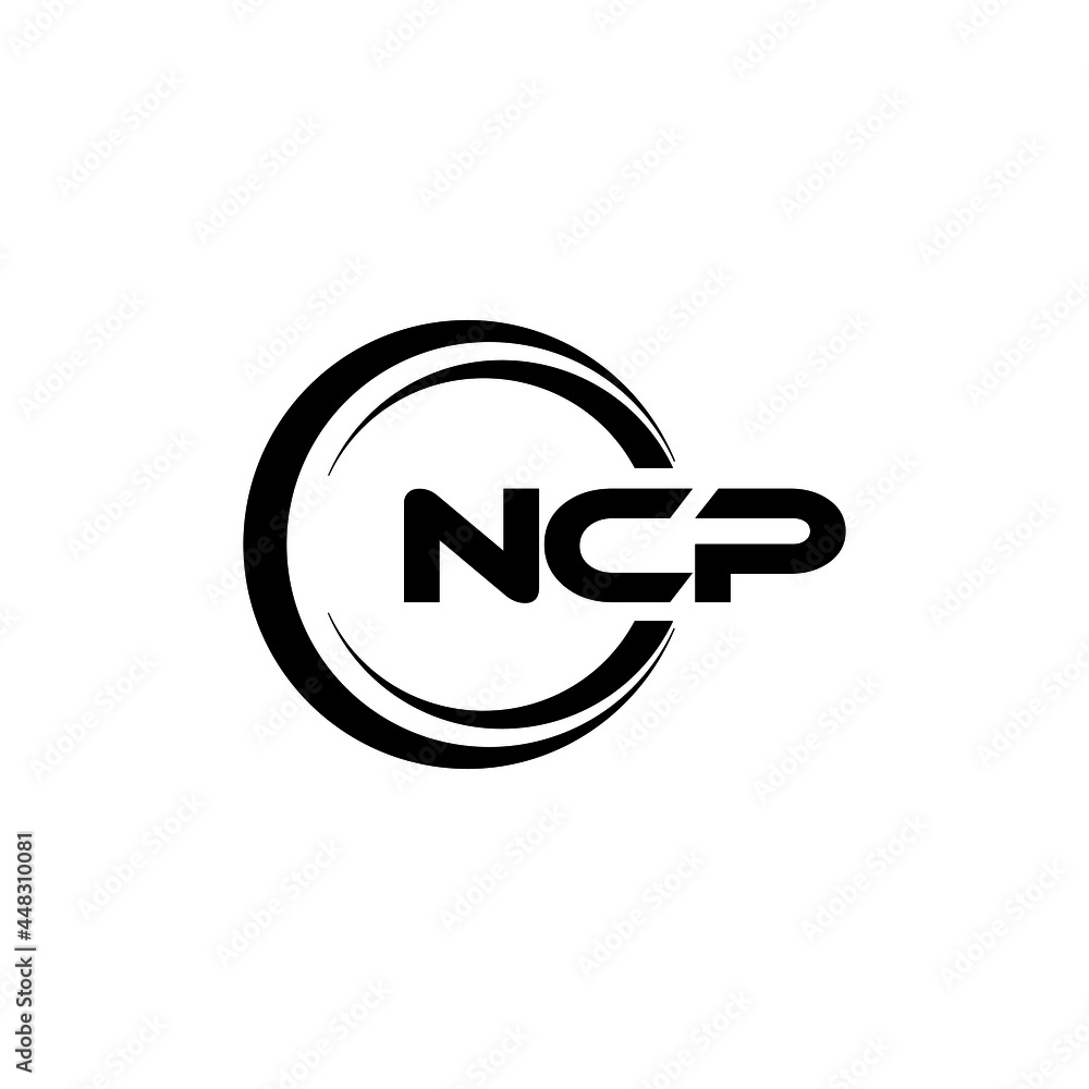 NCP letter logo design with white background in illustrator, vector ...