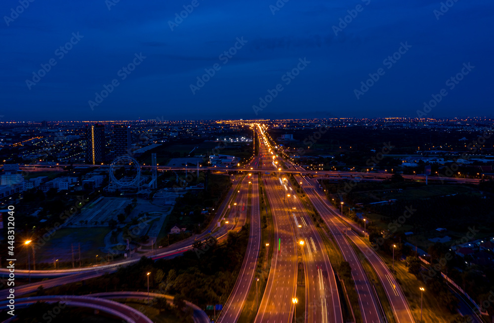 Modern transportation, smart transport with Expressway, Road ...