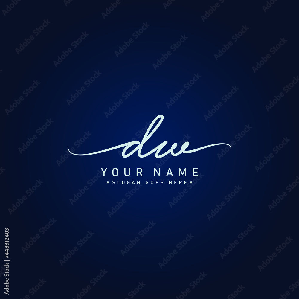 Initial Letter DW Logo - Handwritten Signature Logo Stock Vector ...