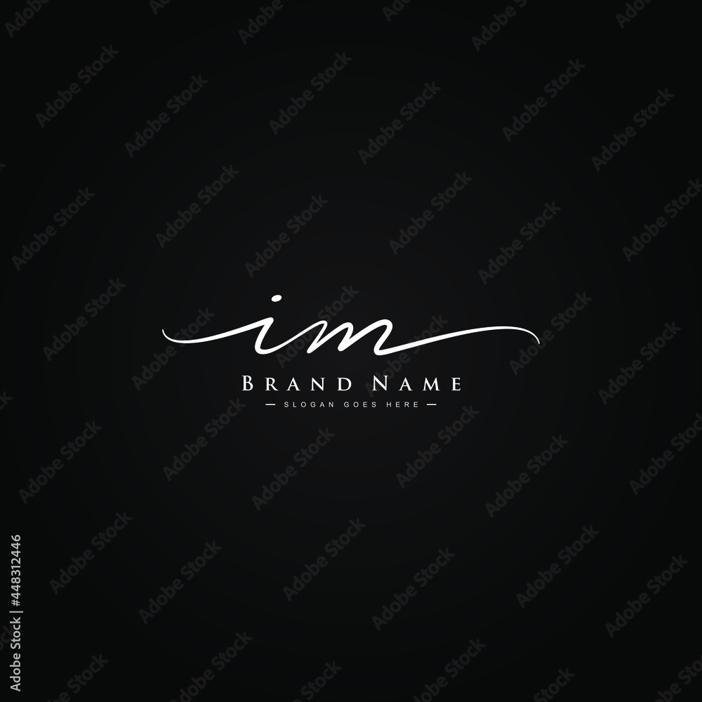 Initial Letter IM Logo - Handwritten Signature Logo Stock Vector ...