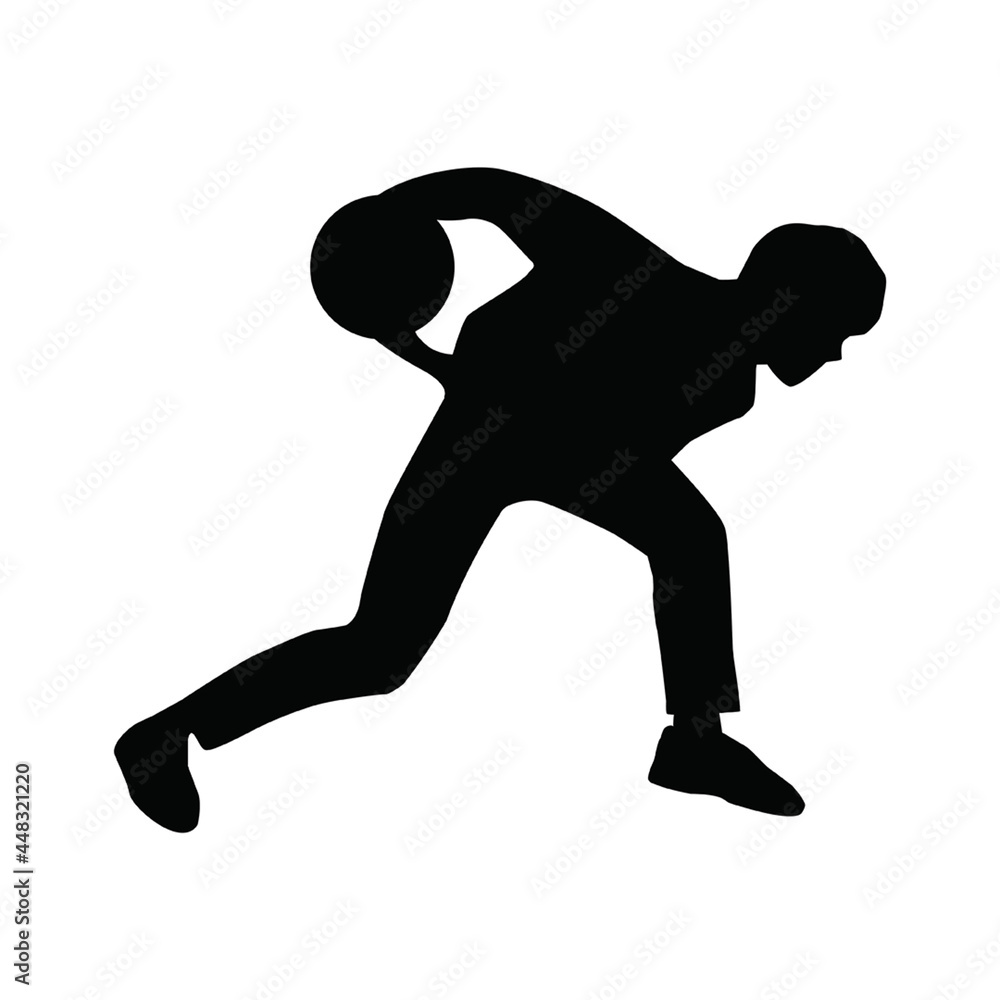 Two hand bowling man silhouette vector logo Stock Vector | Adobe Stock