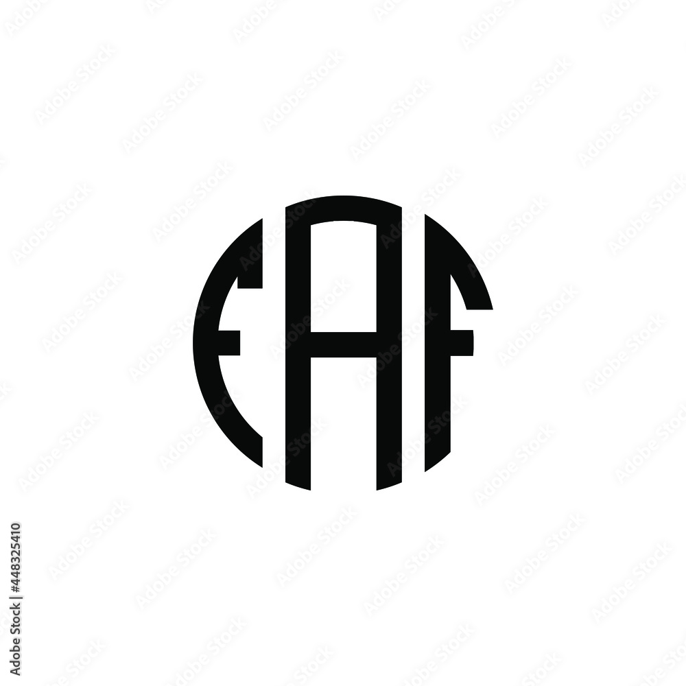FAF letter logo design. FAF letter in circle shape. FAF Creative three ...