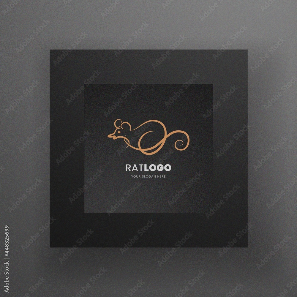 Rat line art logo, abstract rat drawing logo template Stock Vector ...