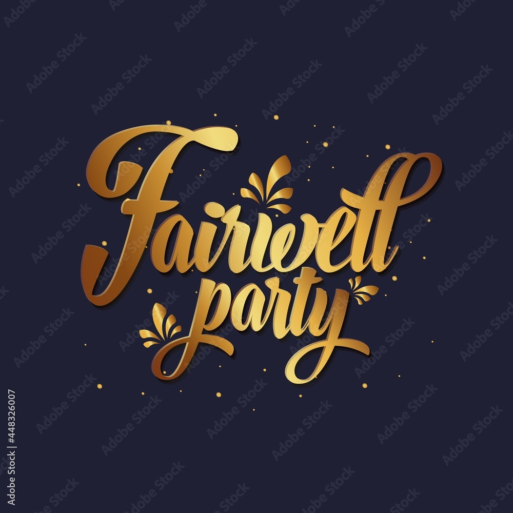 Farewell party lettering t shirt design, farewell gold custom lettering ...