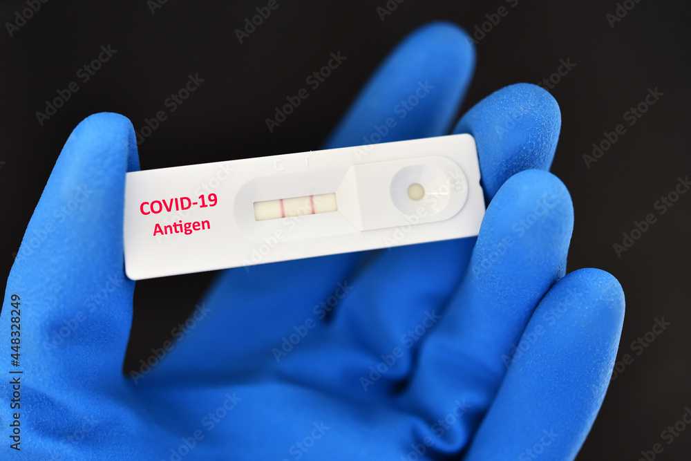 COVID-19 positive test result by using COVID-19 antigen test kit, rapid ...