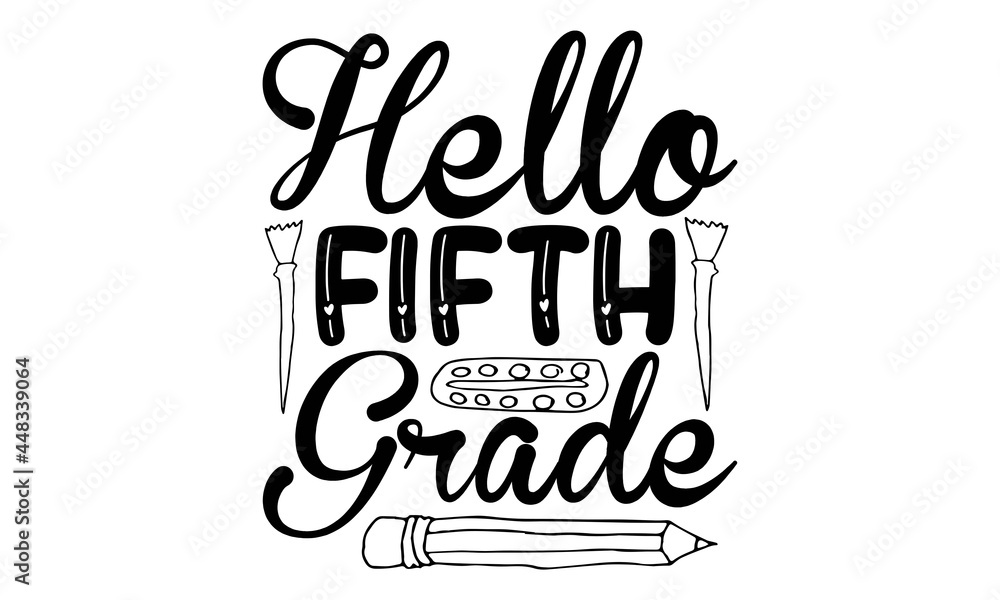 Vecteur Stock Hello Fifth grade SVG, Back to School Svg Bundle, Boy ...