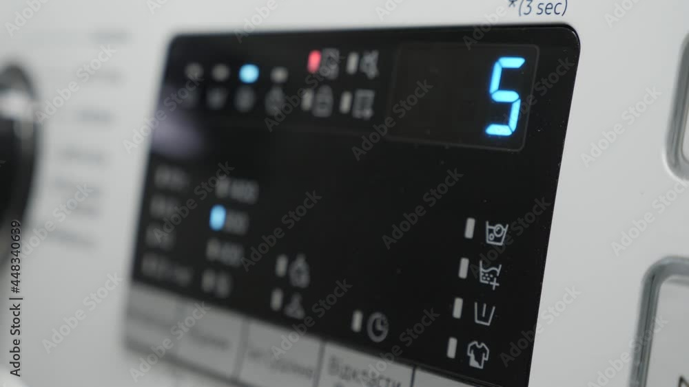 Washing machine display. Modern control panel of washing machine Stock ...