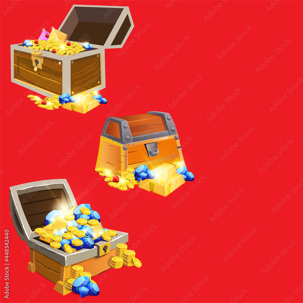 Treasure Chest Concept Art Prop Design Stock Vector | Adobe Stock