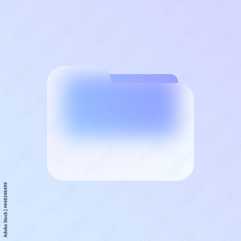 folder glass morphism trendy style icon. folder transparent glass color ...