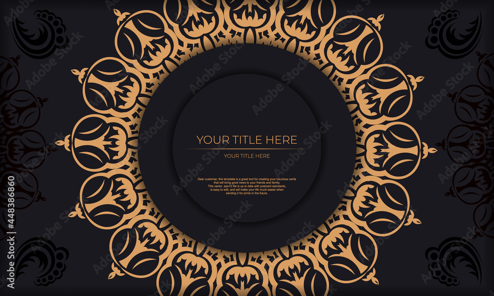Black banner template with luxury ornaments and place for your design ...
