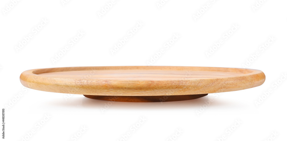 Board, Wooden plate or round wooden board isolated on white background ...