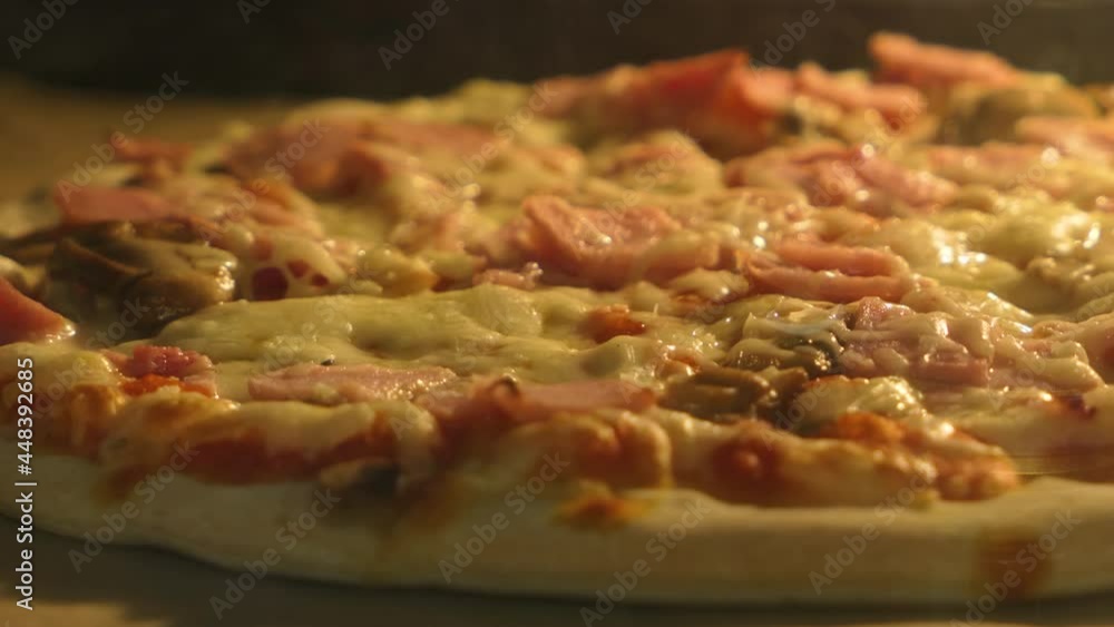 Vidéo Stock Time Lapse Cheese Pizza Cooking in Oven. Cheese on Pizza ...