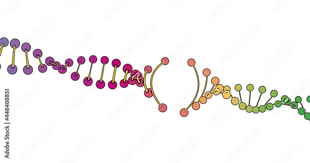color visualization of DNA analysis isolated on white background 3d ...