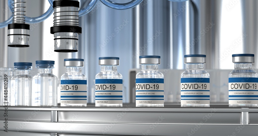 SARS-COV-2 COVID-19 Mass production of coronavirus vaccine, a machine ...