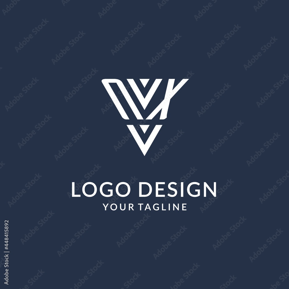 NX triangle monogram logo design ideas, creative initial letter logo with triangular shape logo ...