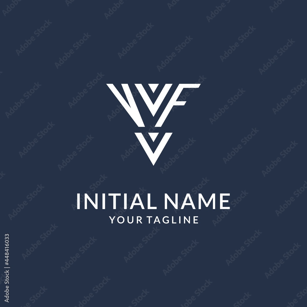 VF triangle monogram logo design ideas, creative initial letter logo ...