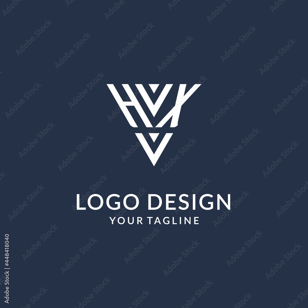 HX triangle monogram logo design ideas, creative initial letter logo with triangular shape logo ...