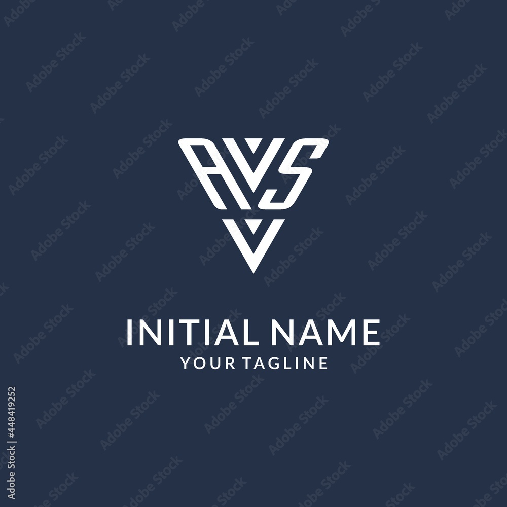 AS triangle monogram logo design ideas, creative initial letter logo with triangular shape logo ...