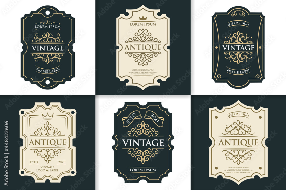 vector set of vintage logos and emblems Stock Vector | Adobe Stock