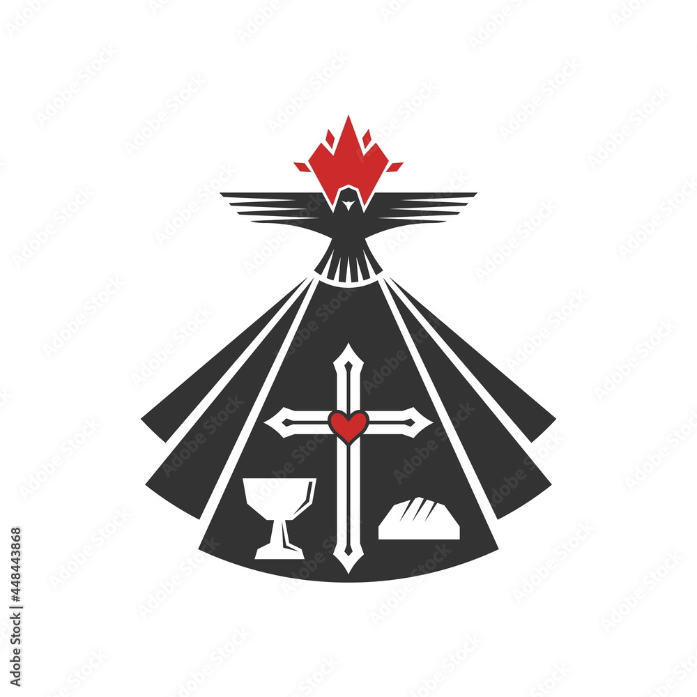 Christian illustration. Church logo. The Cross of the Savior Jesus ...