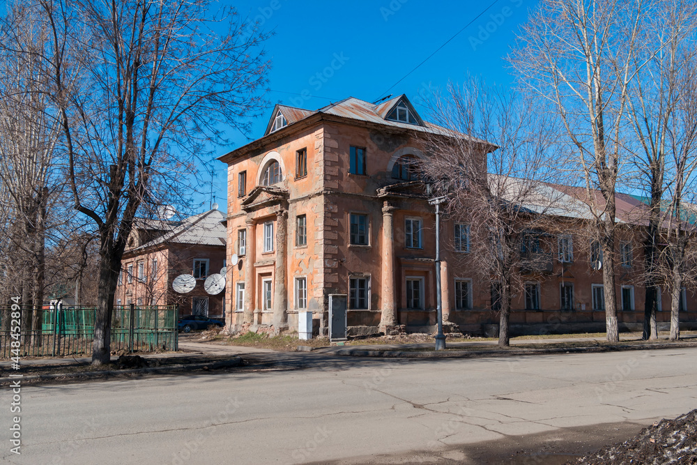 Ancient building. Socialist Classicism. Architectural background ...