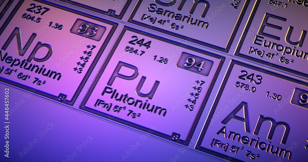 Poster Plutonium. Closeup periodic table of the elements. – Wall Art ...