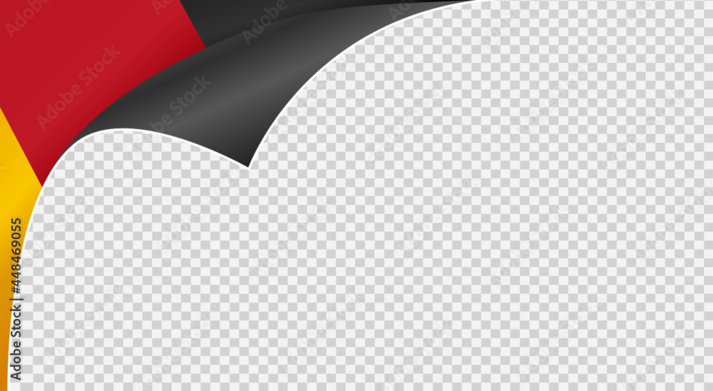 Curled corner Germany flag isolated on png or transparent background ...