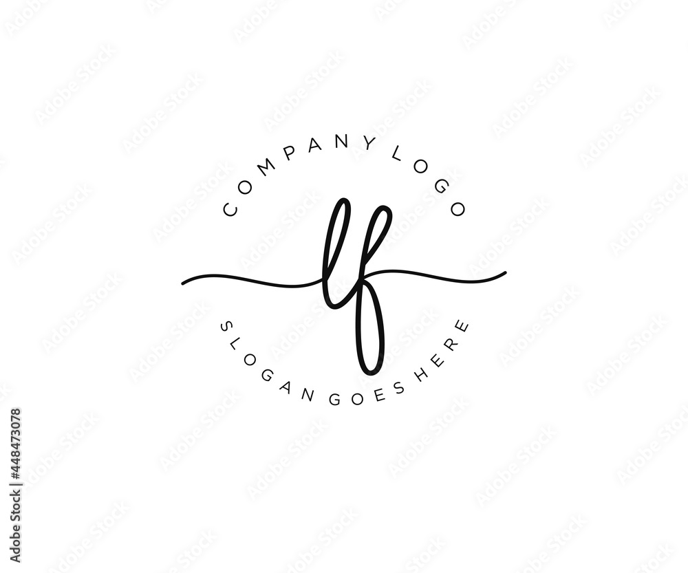 initial LF Feminine logo beauty monogram and elegant logo design ...