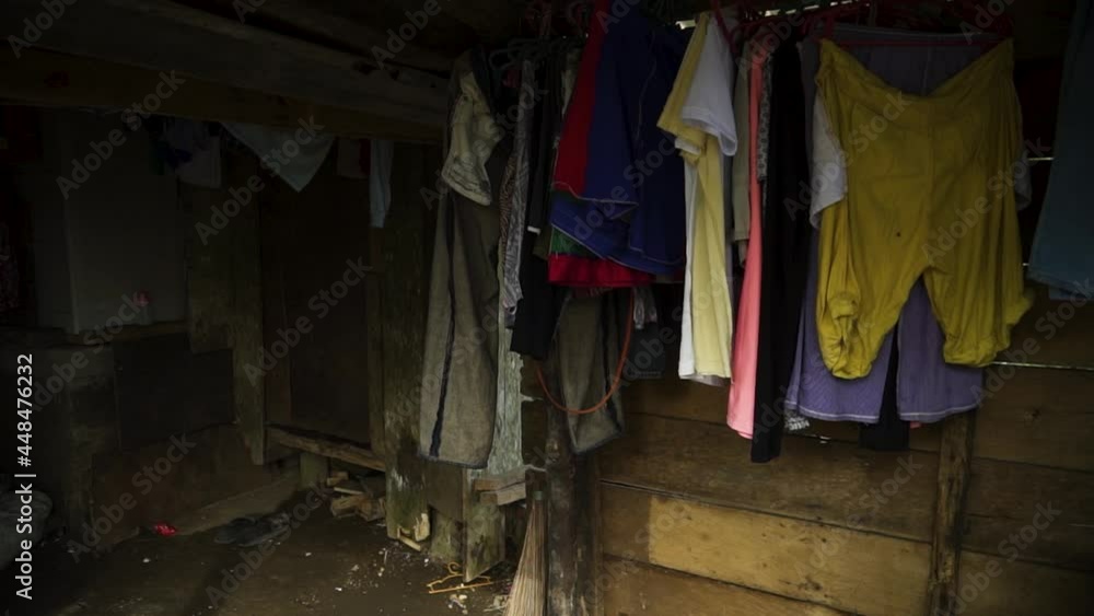 Poor Indigenous Farm House in the Philippines Pan Right Stock ビデオ ...