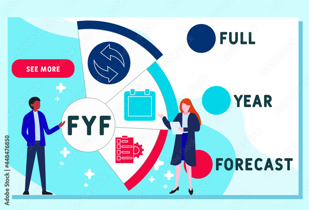 Vector website design template . FYF - Full Year Forecast acronym ...