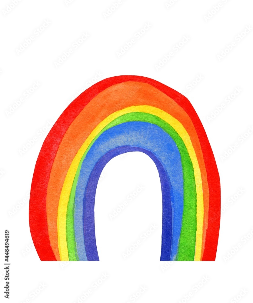 Watercolor clipart, LDBT rainbow colors. Handmade, cute illustration ...