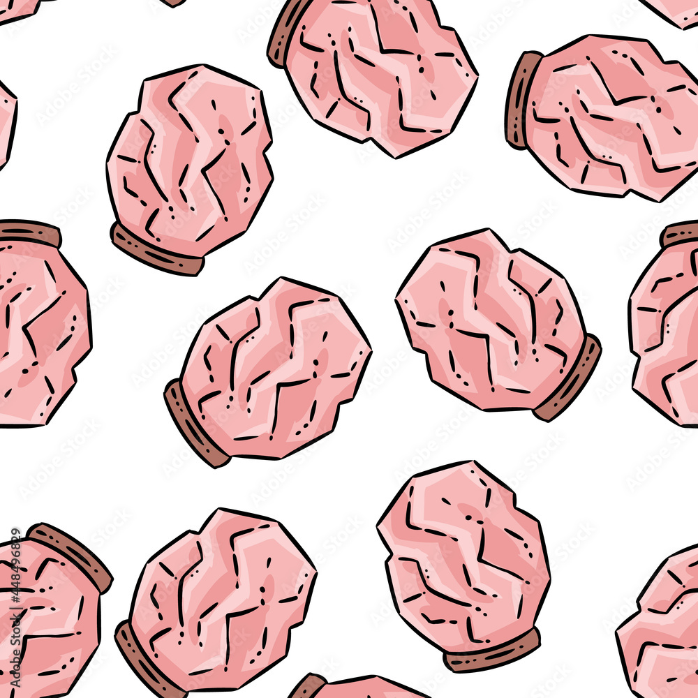 Himalayan salt lamps seamless border pattern. Spiritual magic salt ...