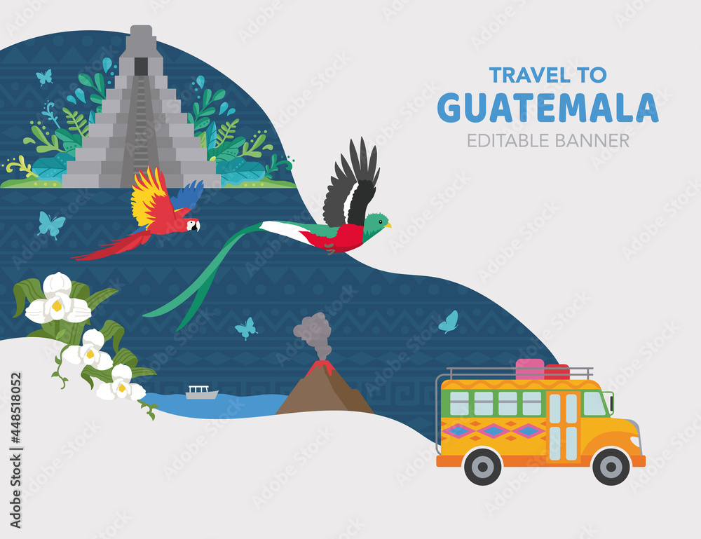 Poster Guatemala Banner for travel, tourism, tours, cultural events ...