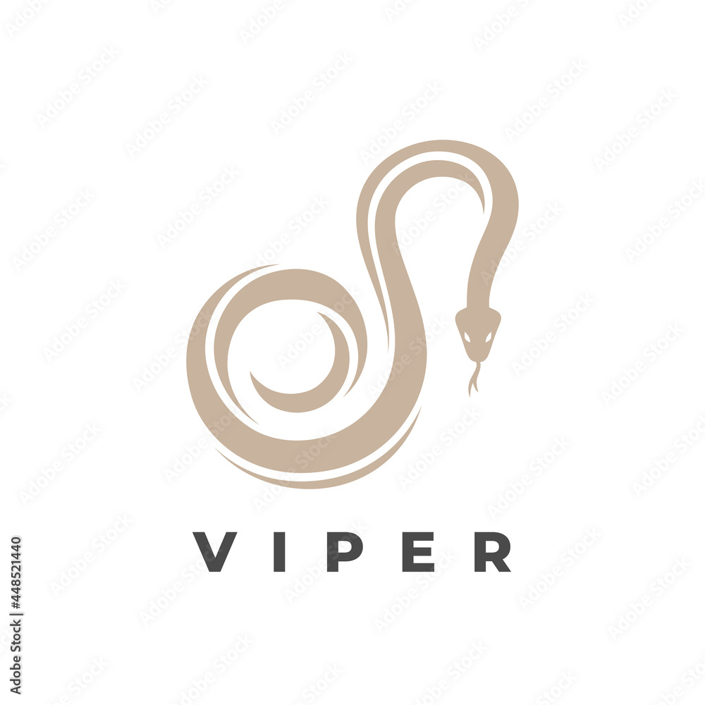 Snake icon. Viper symbol. Serpent emblem. Reptile sign. Vector ...