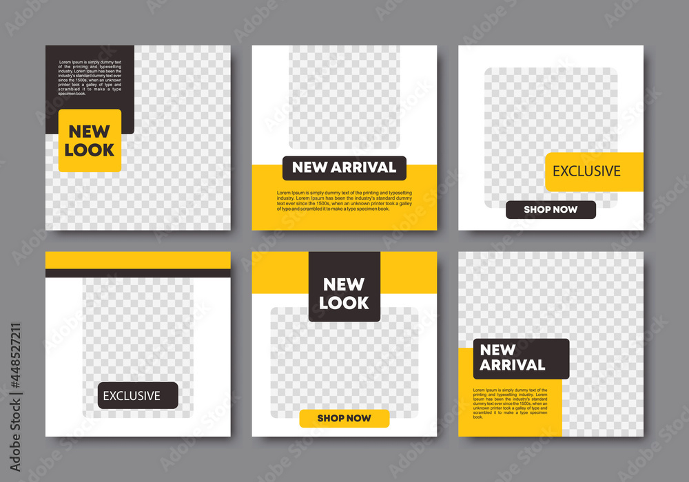 Collection of minimalist social media ads templates with modern and ...