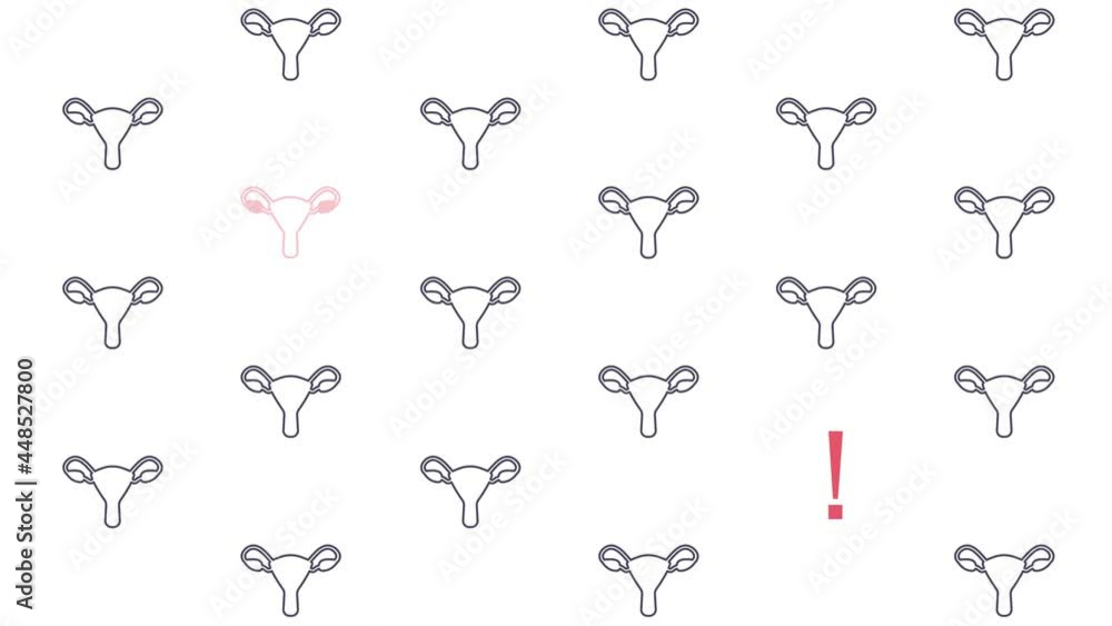 Uterus pattern cartoon animation for polycystic ovary syndrome ...