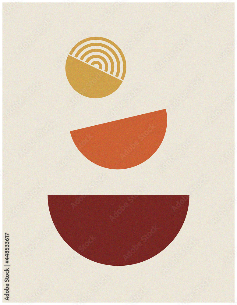 Abstract poster with grain texture. Modern backgrounds. Mid-century ...