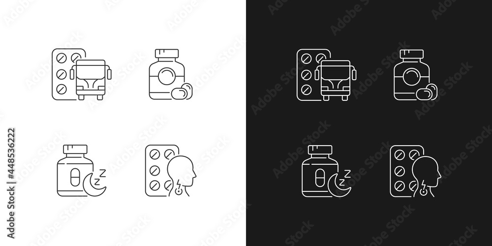 Maintaining life quality linear icons set for dark and light mode ...