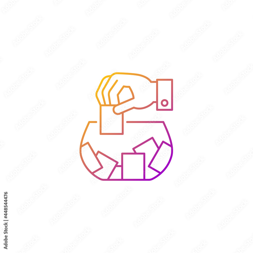 Raffle gradient linear vector icon. Gambling competition. Choosing ...