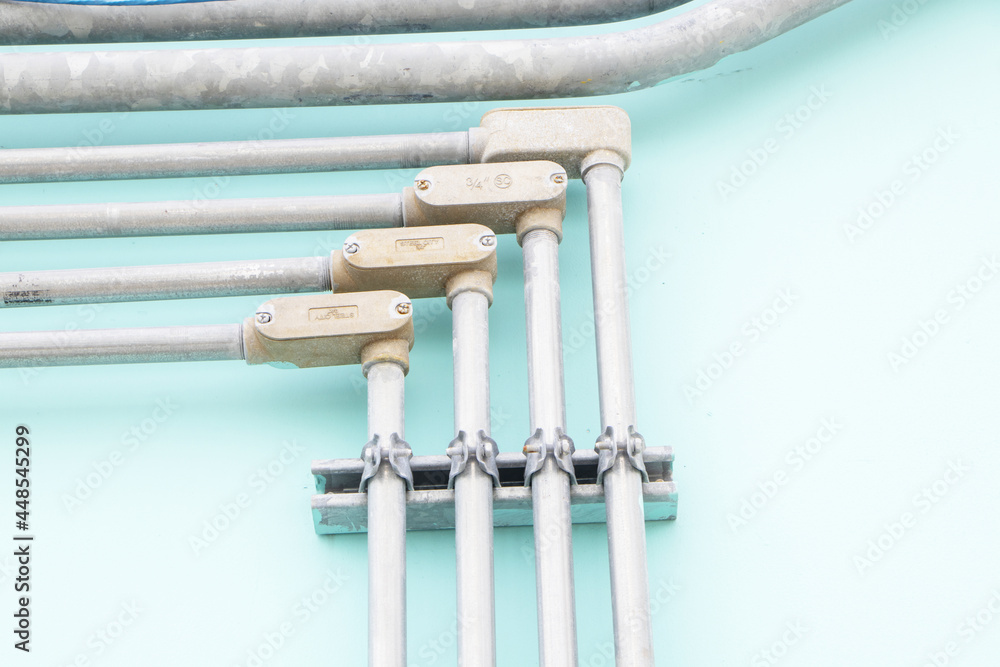 Installation of electrical wiring on wall electrical cable system ...