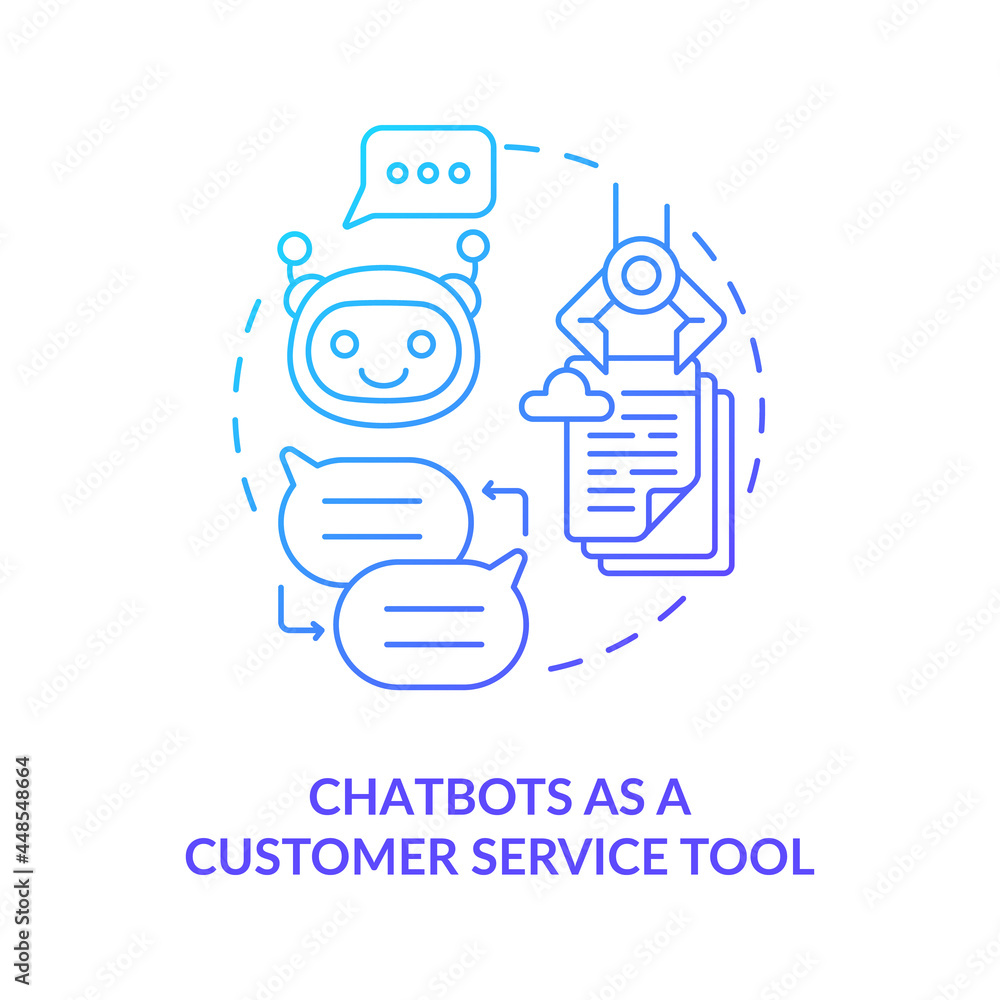 Chatbot as customer service tool blue gradient concept icon. Support ...