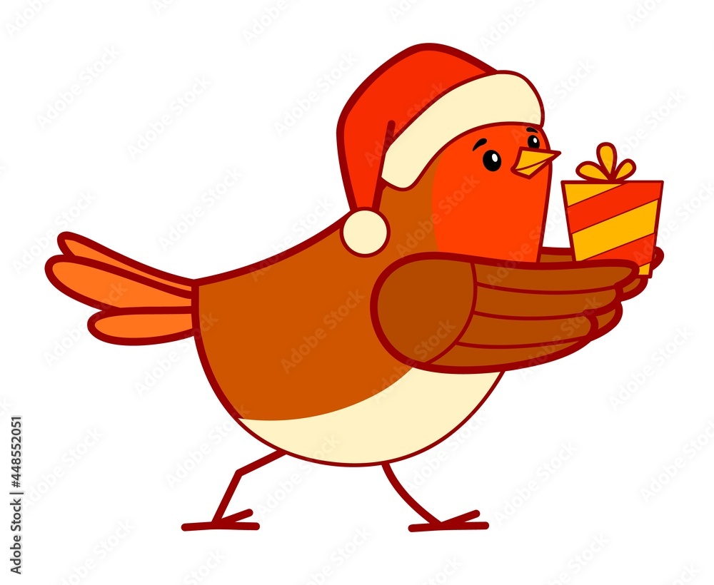 Christmas cartoons clip art. Christmas Bird clipart vector illustration ...