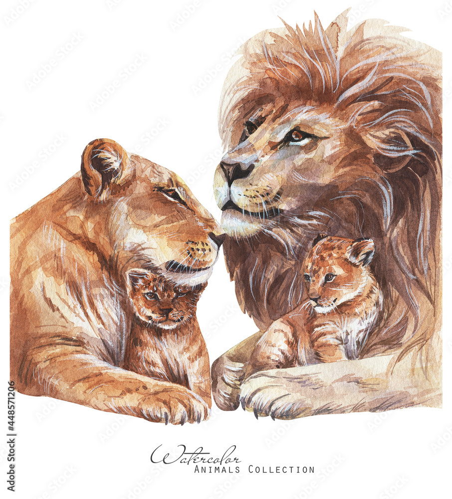 Lion Family Drawing