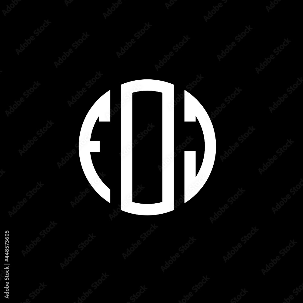 FDJ letter logo design. FDJ letter in circle shape. FDJ Creative three ...