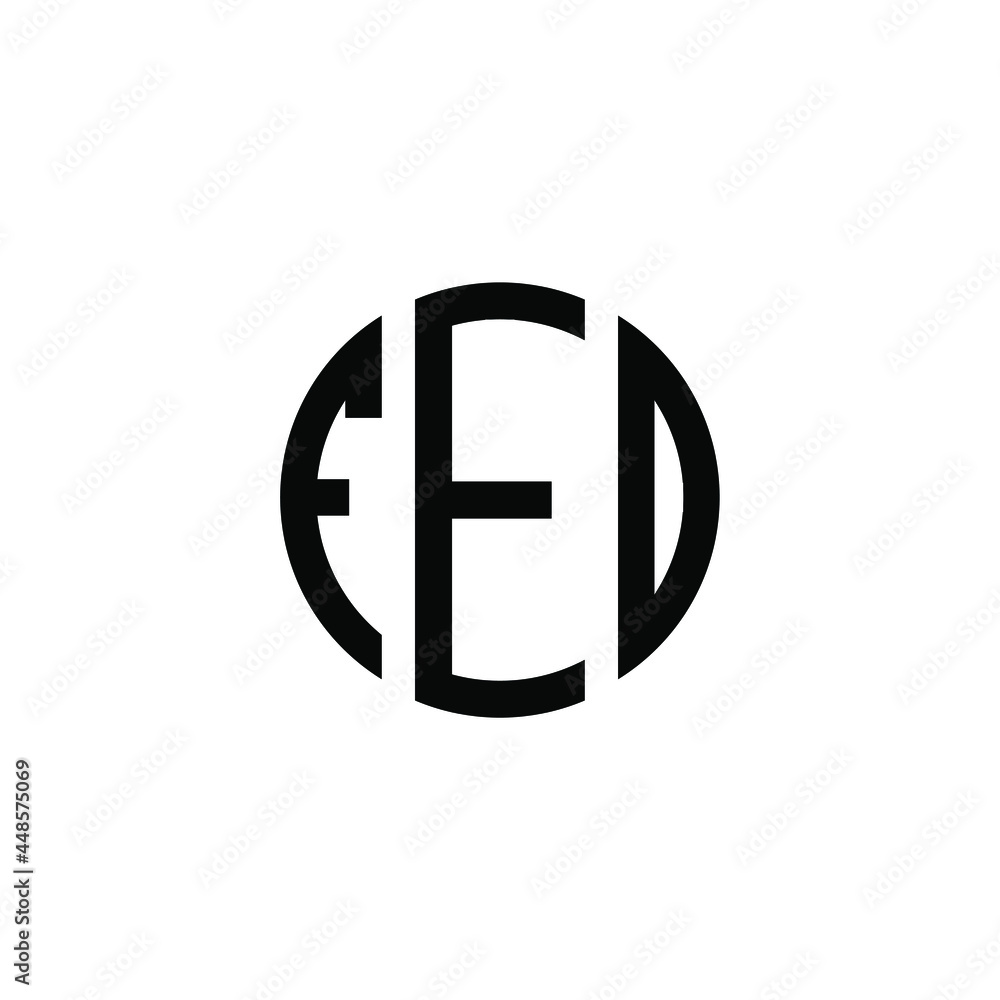 FEO letter logo design. FEO letter in circle shape. FEO Creative three ...