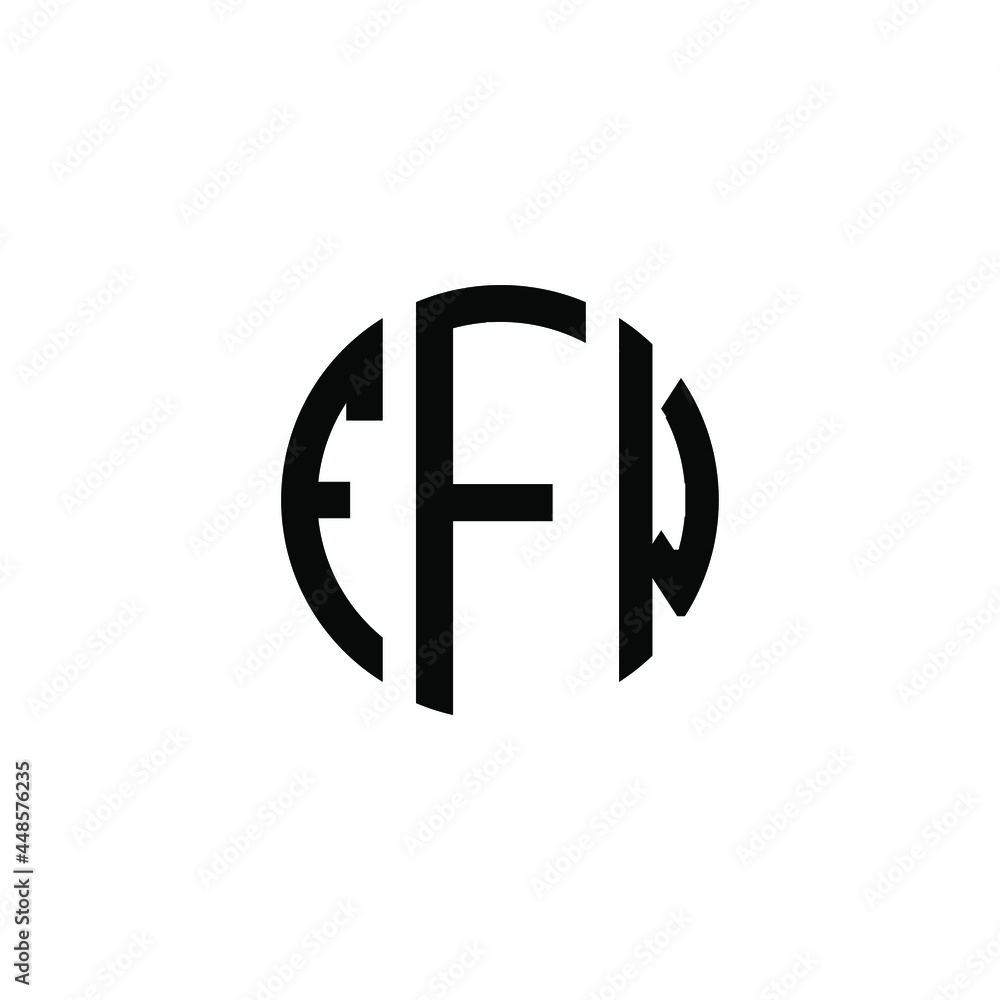 FFW letter logo design. FFW letter in circle shape. FFW Creative three ...